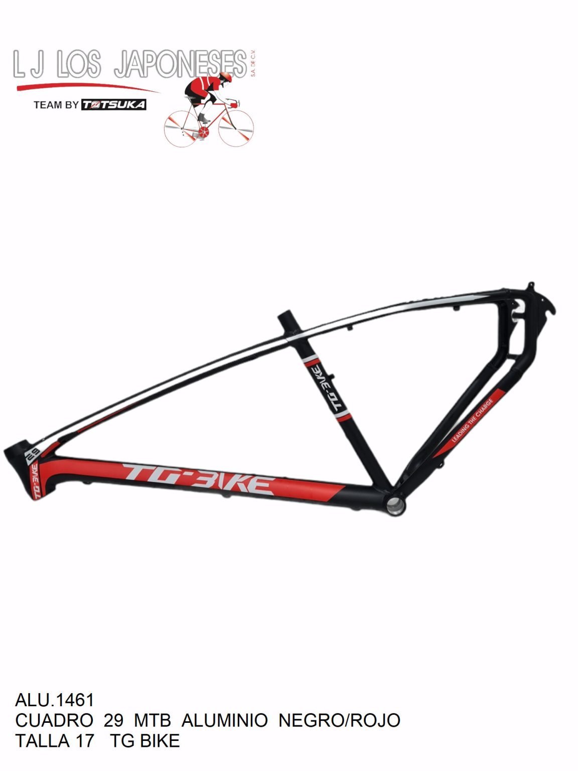 CUADRO MTB R-29 ALUMINIO NGO/ROJO TG BIKE TALLA 17 TASA INTEGRADA ...