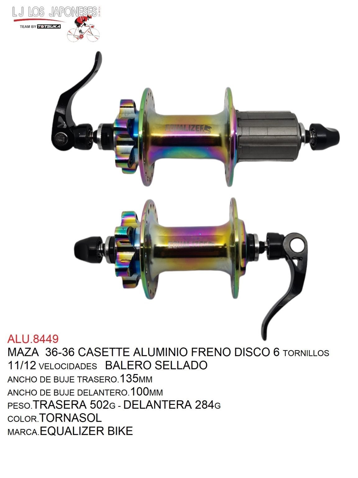 MAZA CASETTE 36-36 MTB 11/12 P ALUMINIO BALERO SELLADO MARCA TG BIKE ...