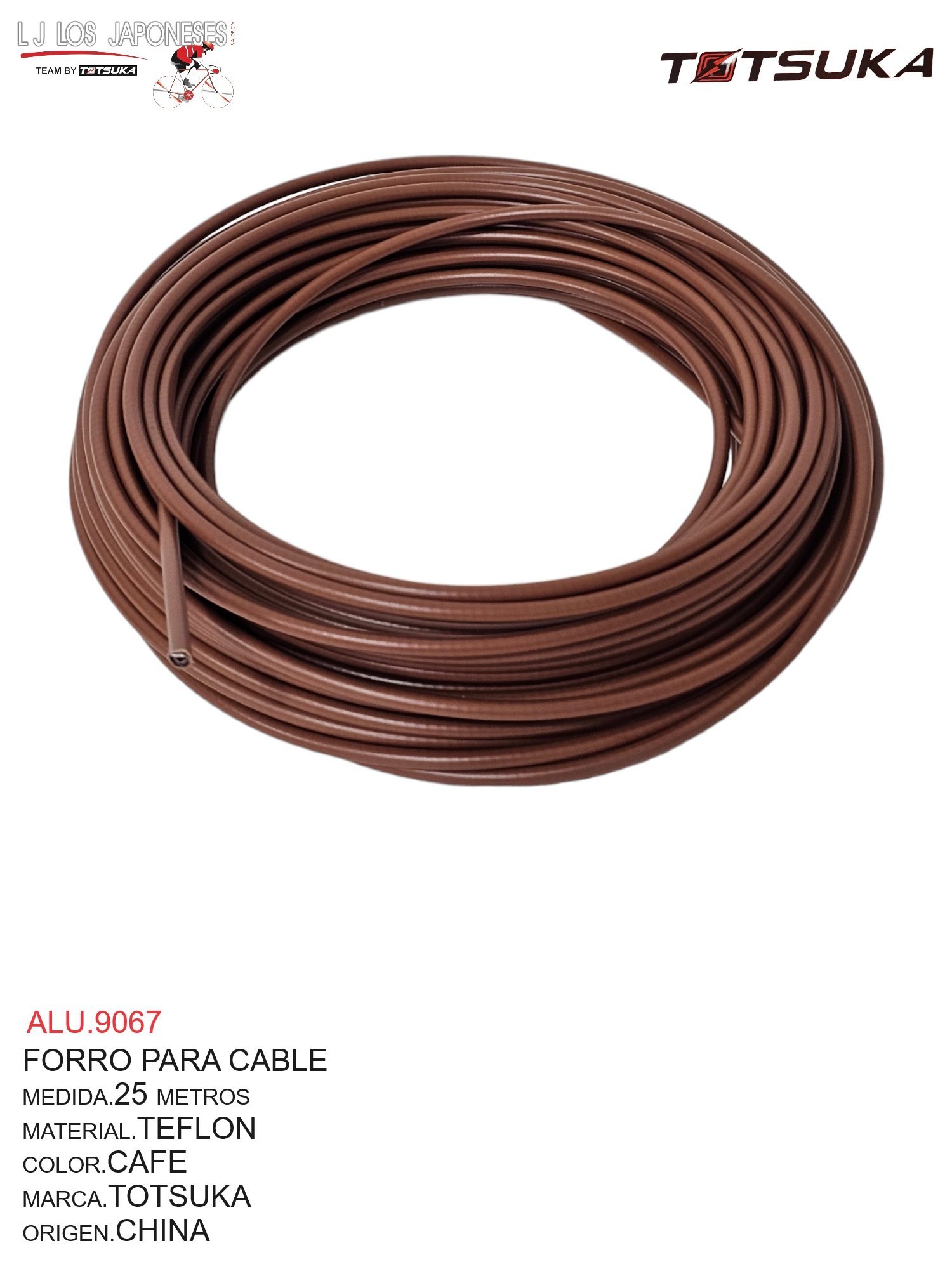 FORRO CABLE TEFLON 25 METROS CHINO CAFÉ - Bicicletas Los Japoneses
