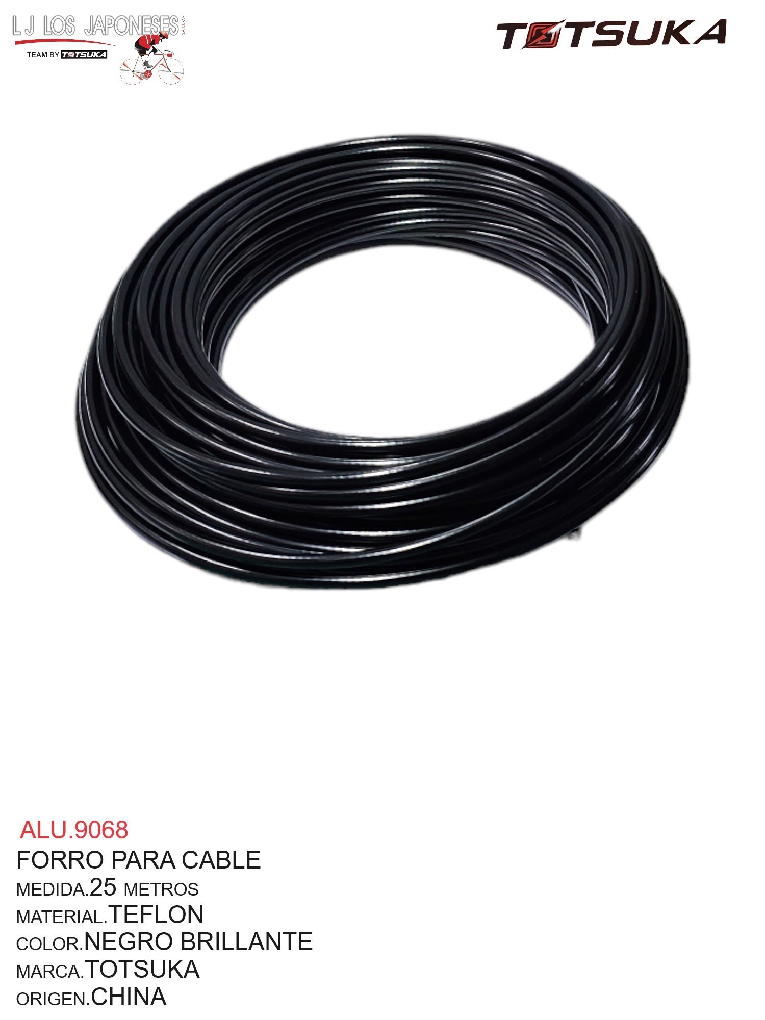 FORRO CABLE TEFLON 25 METROS CHINO NEGRO BRILLANTE - Bicicletas Los ...